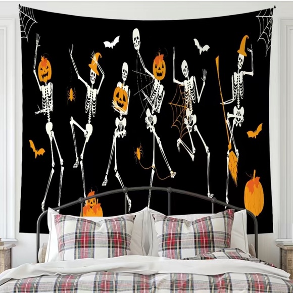 Wall Decor | 4x30 Spooky Dancing Skeleton Party Tapestry | Poshmark